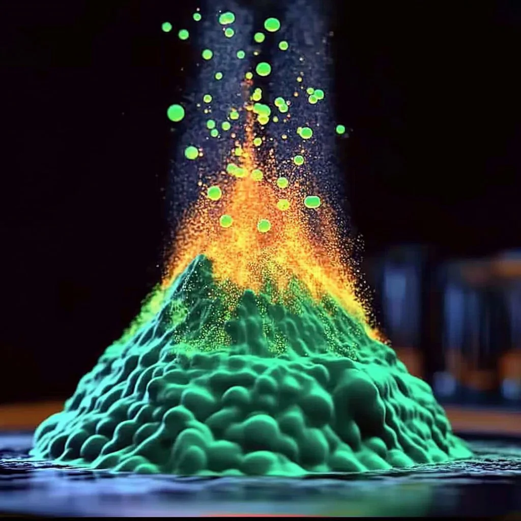 Glow-in-the-Dark Volcano Eruption