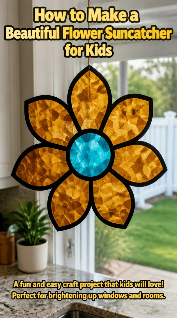 How to Make a Beautiful Flower Suncatcher for Kids